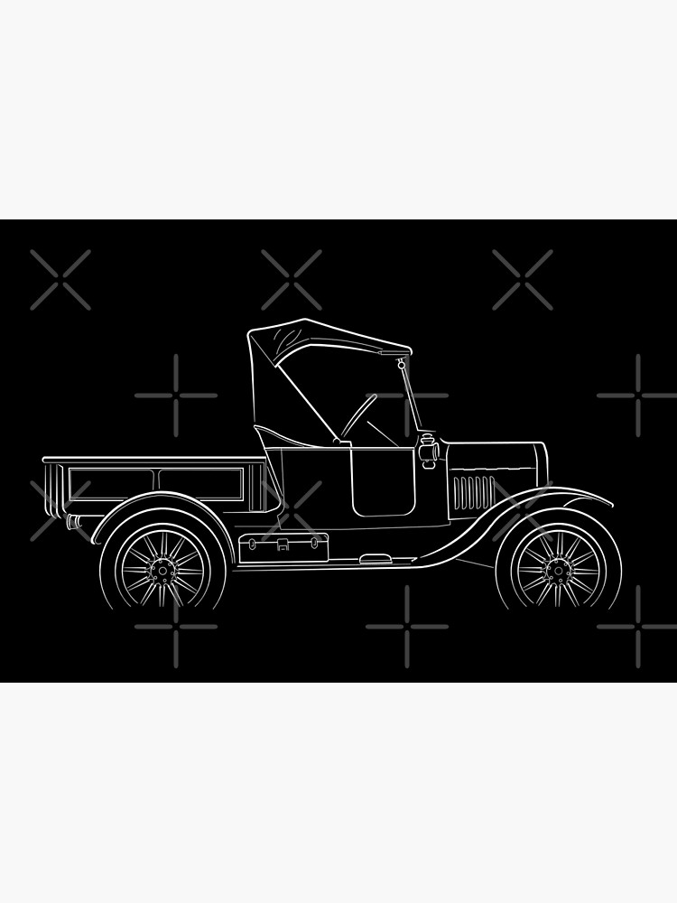 "1925 Ford Model T - profile stencil, white" Photographic Print by mal ...