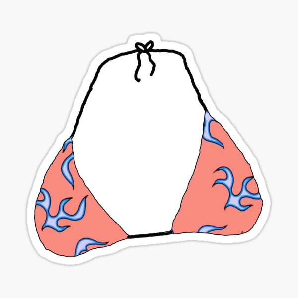 "flames bikini top" Sticker by LizBach | Redbubble