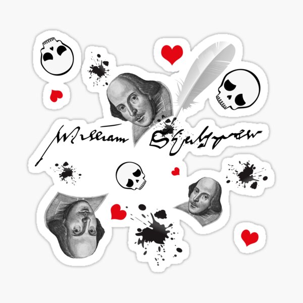 "William Shakespeare" Sticker for Sale by claudiatoman | Redbubble