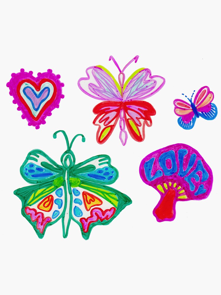 "Starter 70s Hippie Sticker Pack" Sticker by promisebelgrace | Redbubble