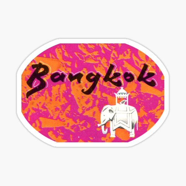 "Bangkok Thailand Vintage Travel Decal" Sticker by hilda74 | Redbubble