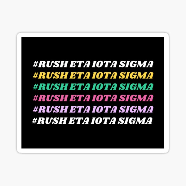 "#rush eta iota sigma" Sticker for Sale by bgreene0110 | Redbubble