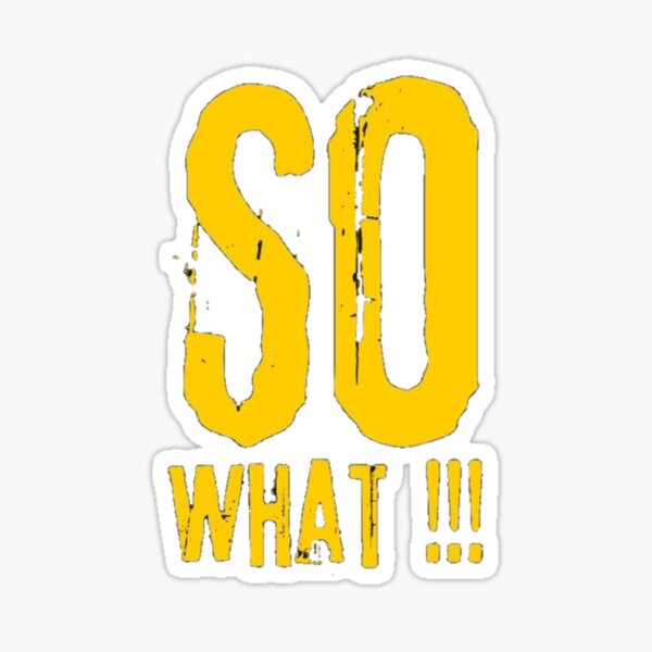 "SO WHAT" Sticker by damnthatshirt | Redbubble