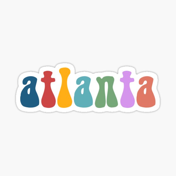 "retro atlanta " Sticker for Sale by chels5 | Redbubble