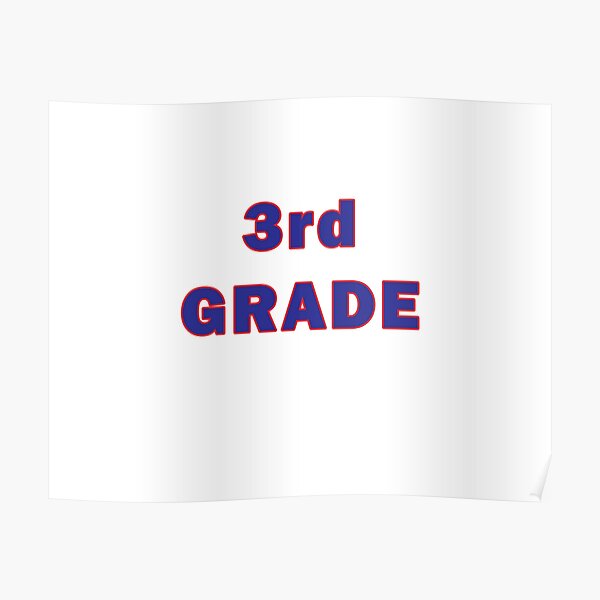 "Back to School - 3rd Grade - Red and Blue School Colors" Poster for ...