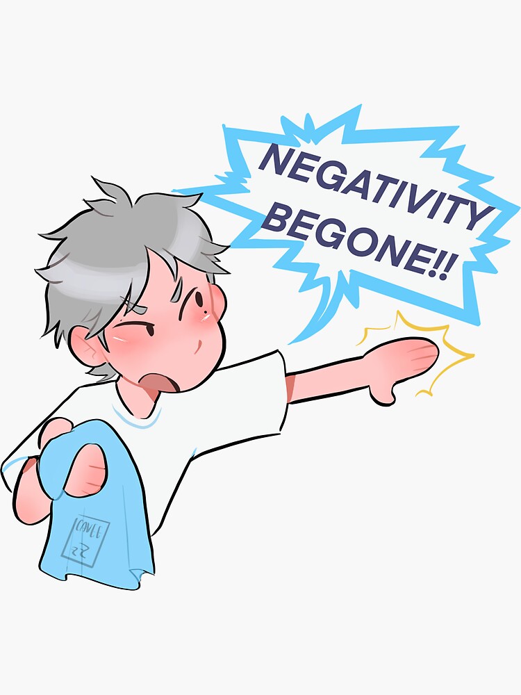 "Sugawara negativity begone" Sticker for Sale by cavee-zZ | Redbubble
