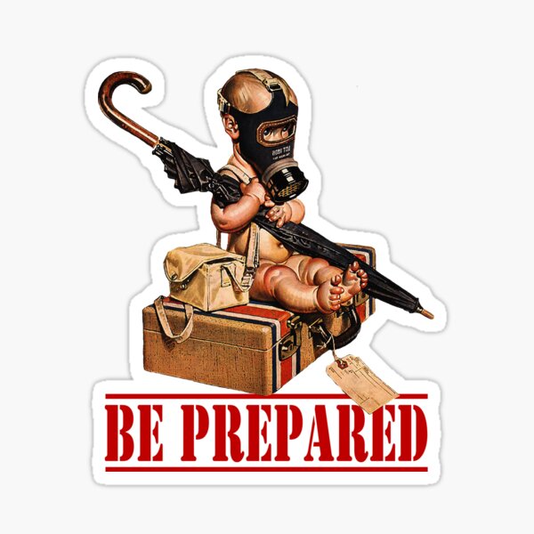 "Be Prepared; Prepper; Survival;" Sticker for Sale by StickerApe ...