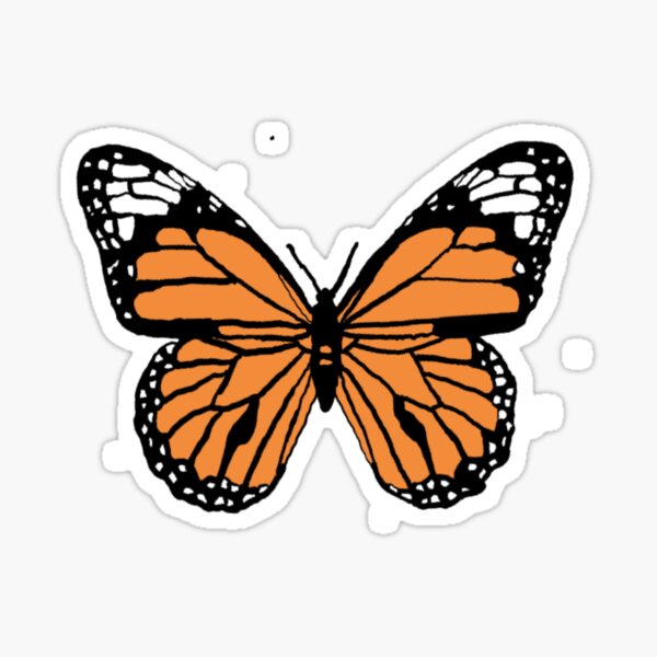 "orange Butterfly " Sticker for Sale by toprankfashion | Redbubble