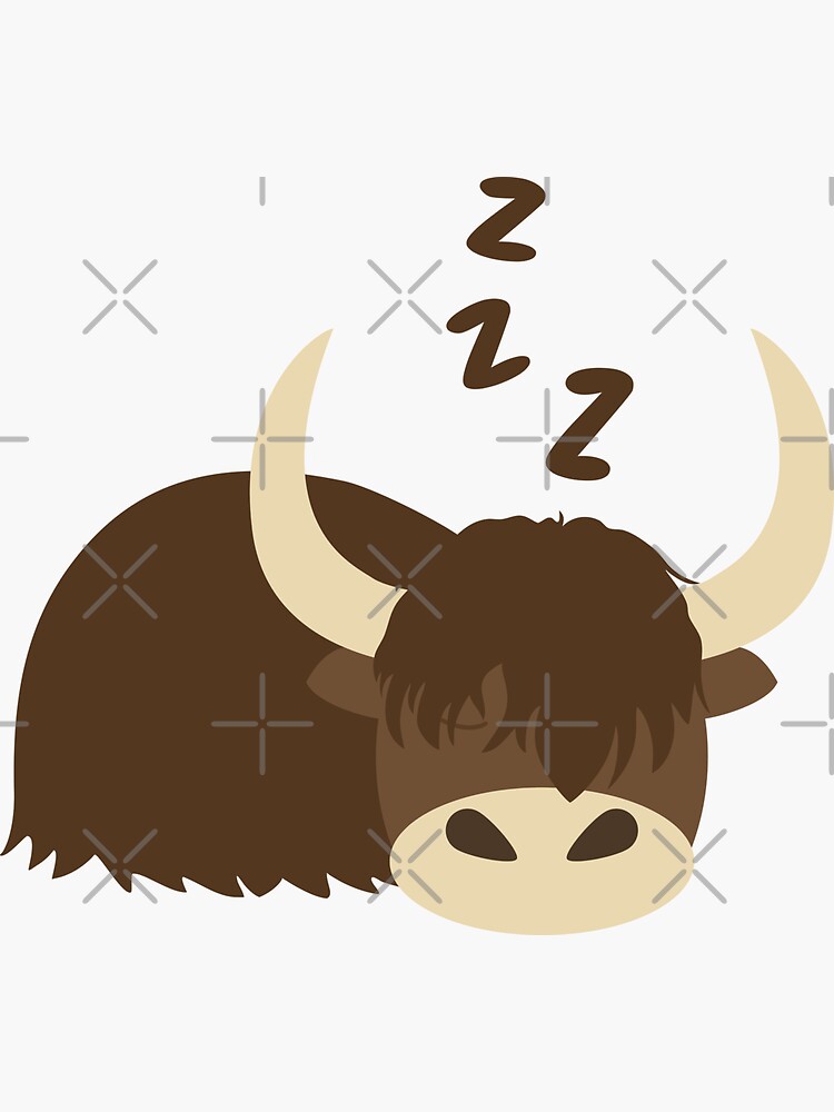 "Sleeping Yak " Sticker by Lulupainting | Redbubble