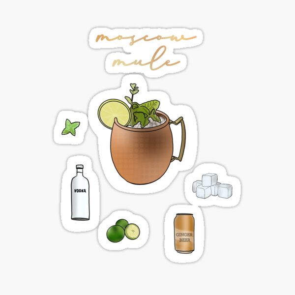 "Moscow Mule Sticker Pack" Sticker for Sale by RainbowDoodles | Redbubble