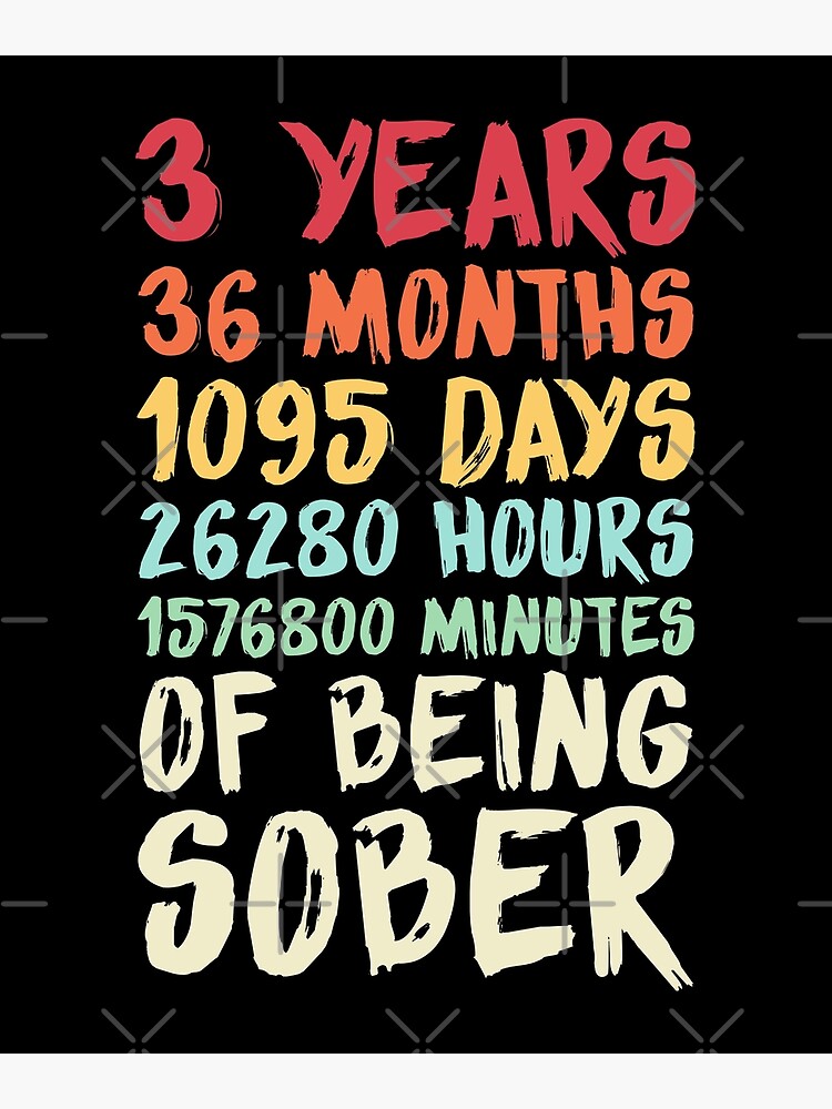"3 Years Sober Anniversary " Poster for Sale by hadicazvysavaca | Redbubble