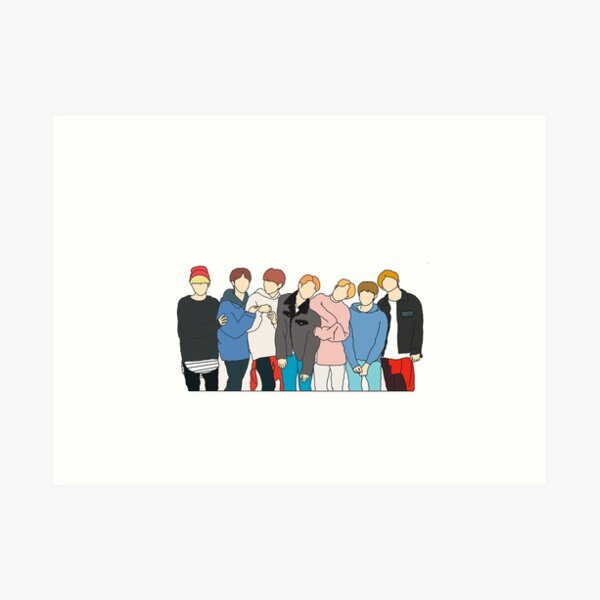"Bts Ot7 Silhouette Sticker" Art Print for Sale by anipanini | Redbubble
