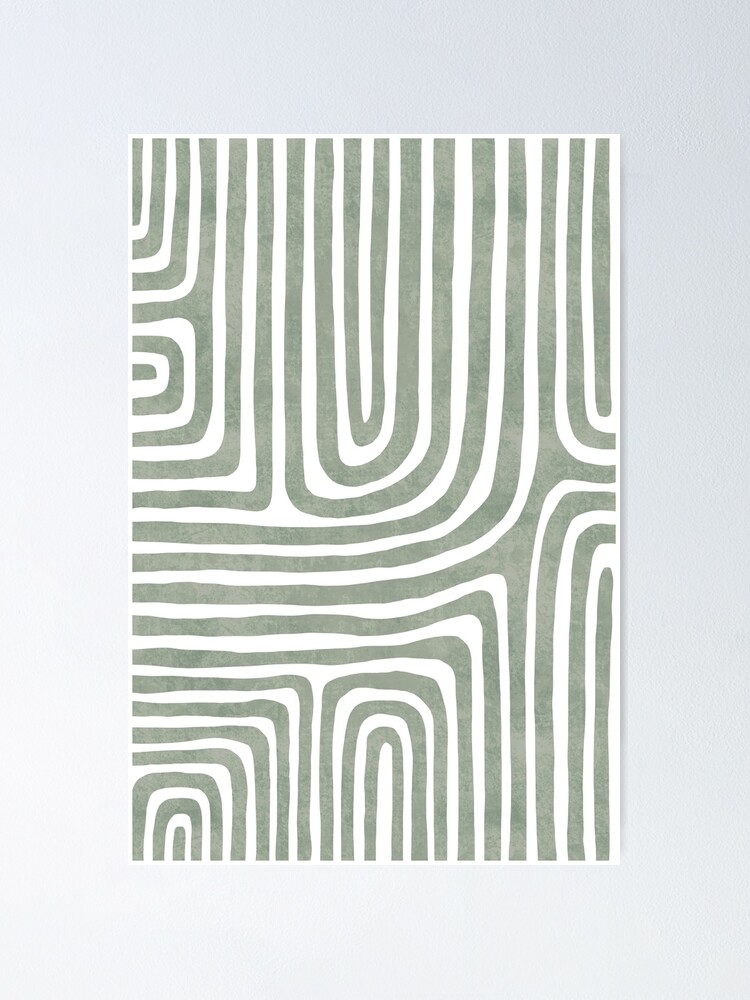 "Sage green line art" Poster for Sale by Miss-Belle | Redbubble