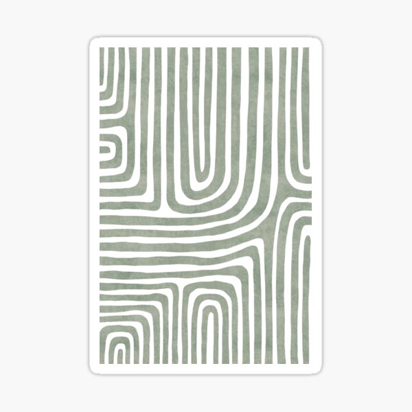 "Sage green line art" Sticker for Sale by Miss-Belle | Redbubble