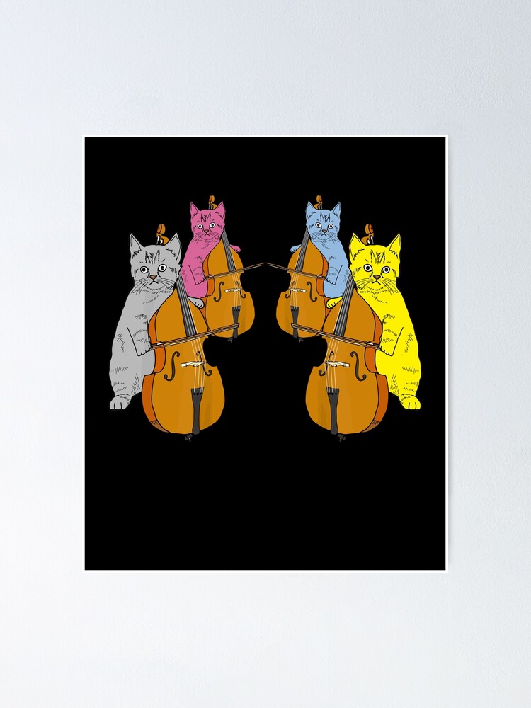 "Cello Cats Violin Violin Musicians Music" Poster for Sale by mooon85 ...