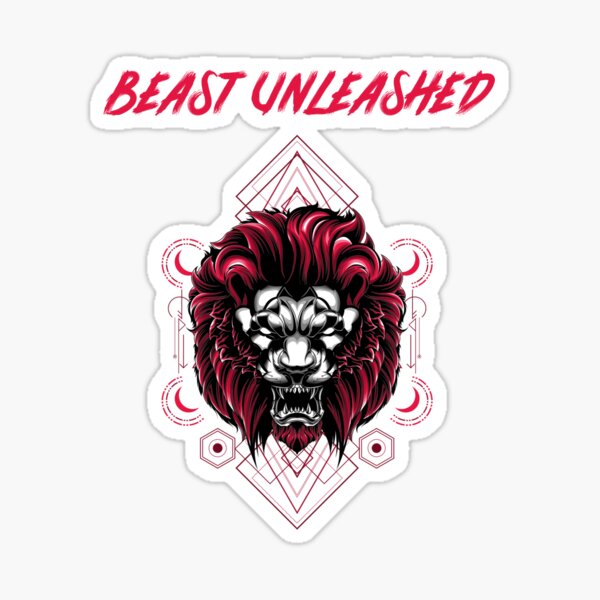 "Beast Unleashed Red Lion" Sticker by misskrisnov | Redbubble