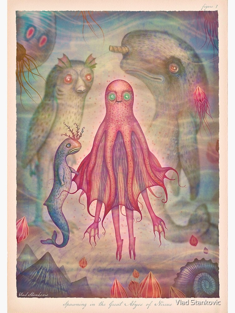 "Spawning in the Great Abyss of Nereus" Poster for Sale by vladimirsart ...