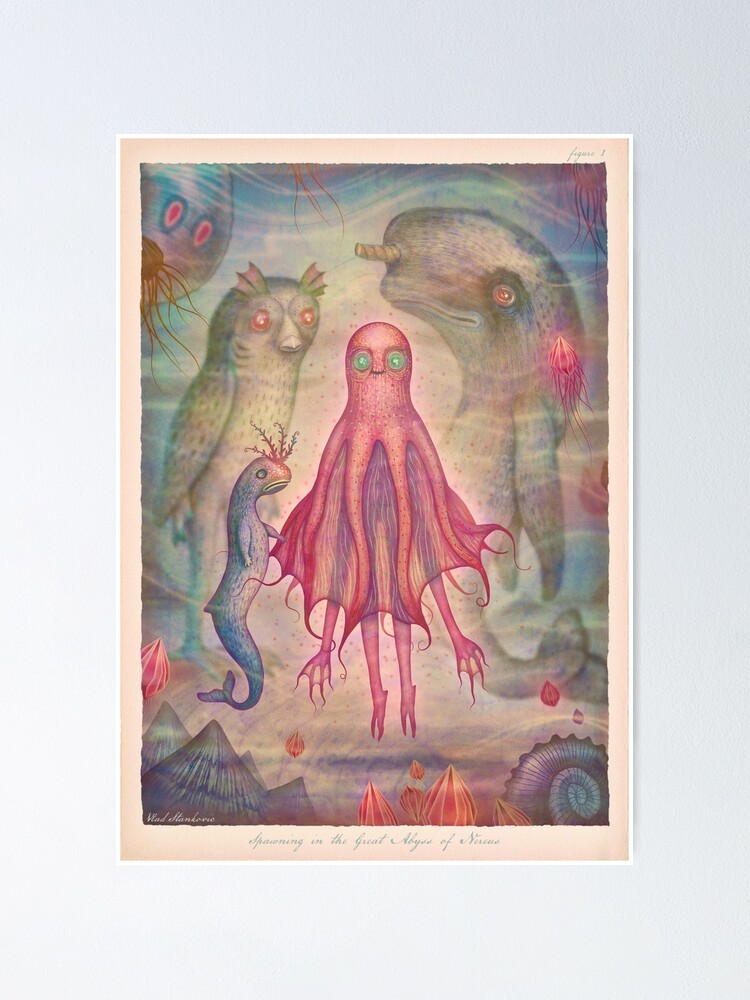 "Spawning in the Great Abyss of Nereus" Poster for Sale by vladimirsart ...