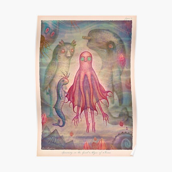 "Spawning in the Great Abyss of Nereus" Poster for Sale by vladimirsart ...