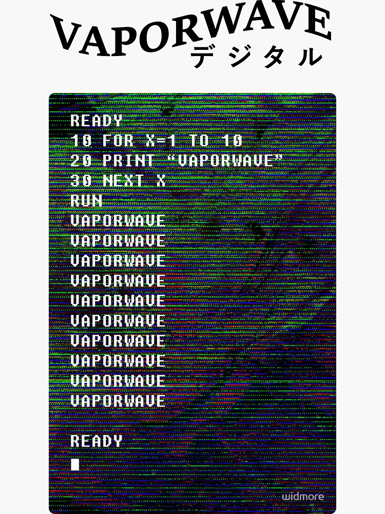 "Vaporwave BASIC Code" Sticker for Sale by widmore | Redbubble