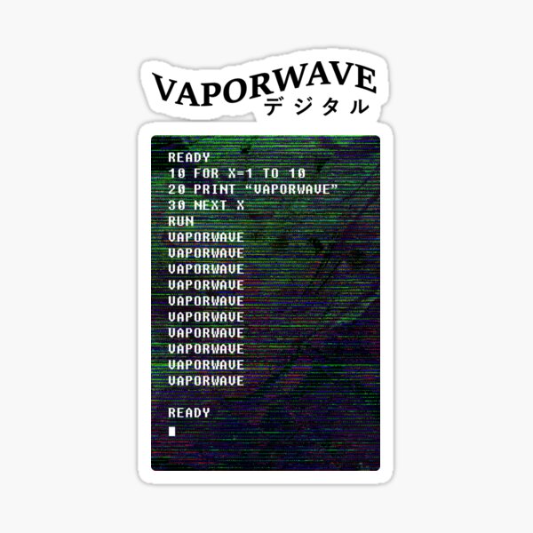 "Vaporwave BASIC Code" Sticker for Sale by widmore | Redbubble