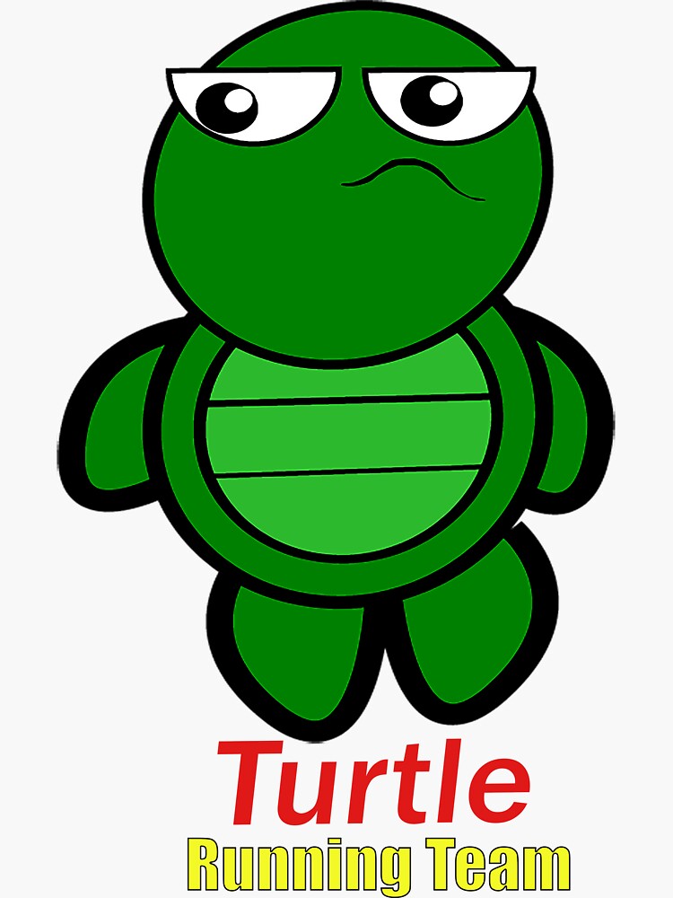 "Turtle running team" Sticker by peshwan | Redbubble