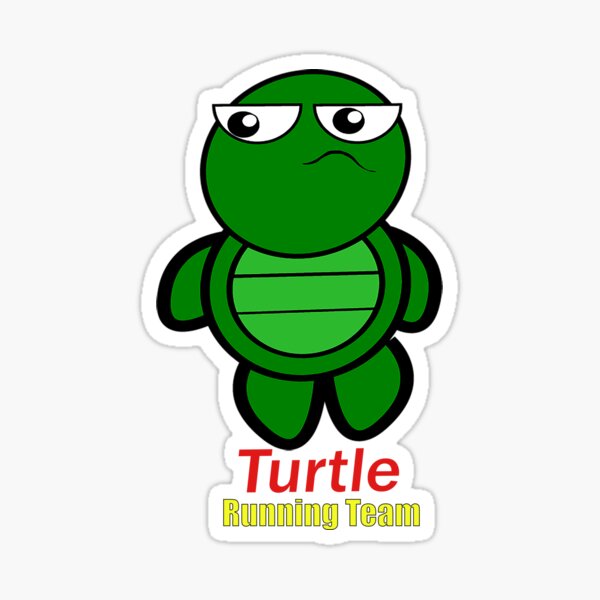 "Turtle running team" Sticker by peshwan | Redbubble