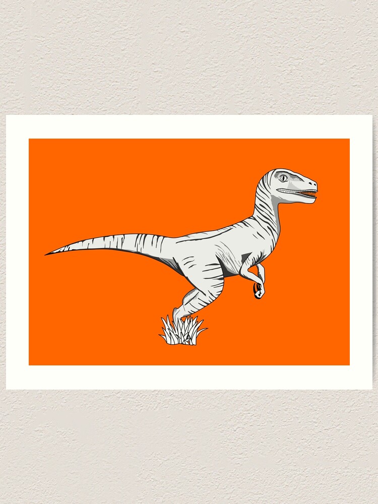 "Orange Raptor dinosaur illustration" Art Print for Sale by PeteStearn ...
