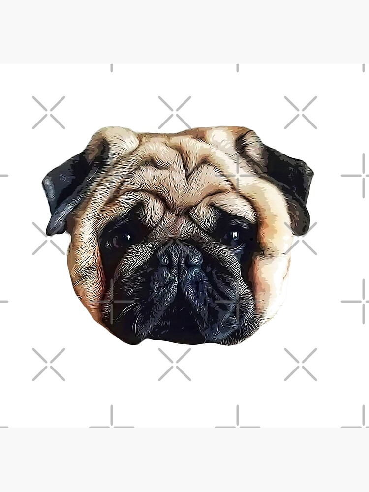 "Pug Squishy Cute Dog Face" Art Print for Sale by ElegantCat | Redbubble