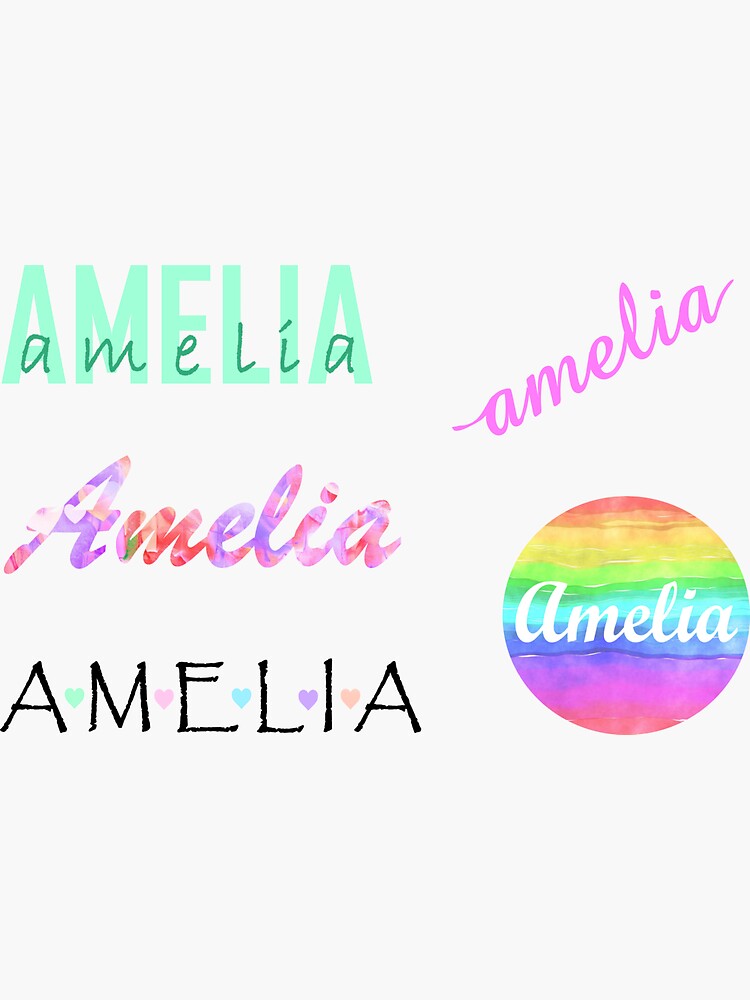 "Amelia name sticker pack" Sticker for Sale by tshirtsmash | Redbubble