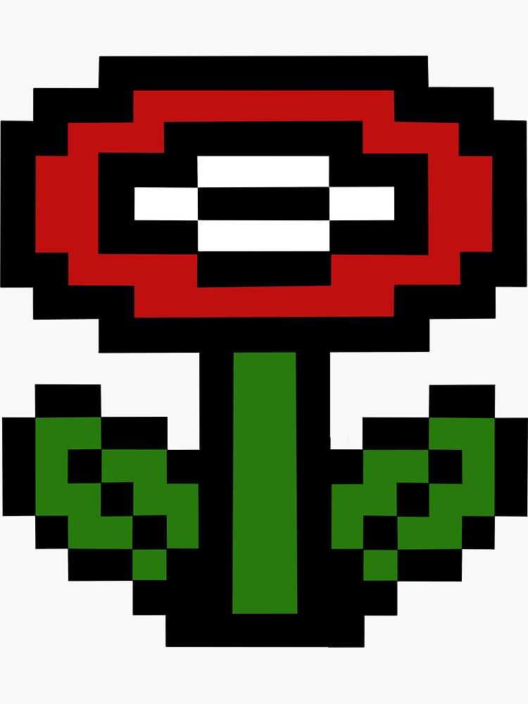 "8-Bit Fireflower" Sticker for Sale by ThePawsitives | Redbubble