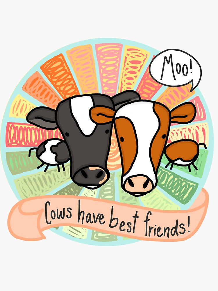 "cow best friends" Sticker for Sale by isabelladaley | Redbubble