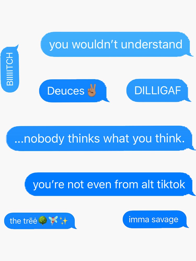 "Alt Tiktok Quotes Sticker Pack (Text Version)" Sticker for Sale by ...