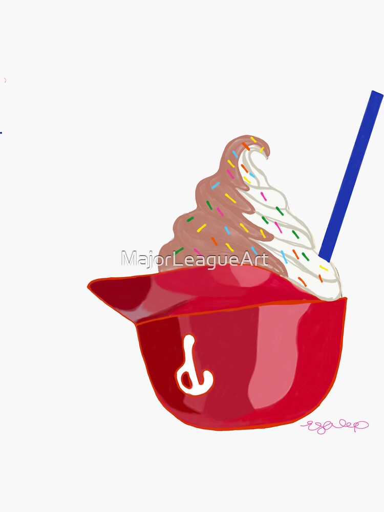 "Ice Cream Helmet" Sticker for Sale by MajorLeagueArt | Redbubble