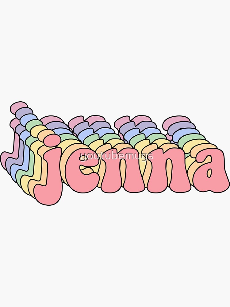 "jenna name sticker" Sticker for Sale by youtubemugs | Redbubble