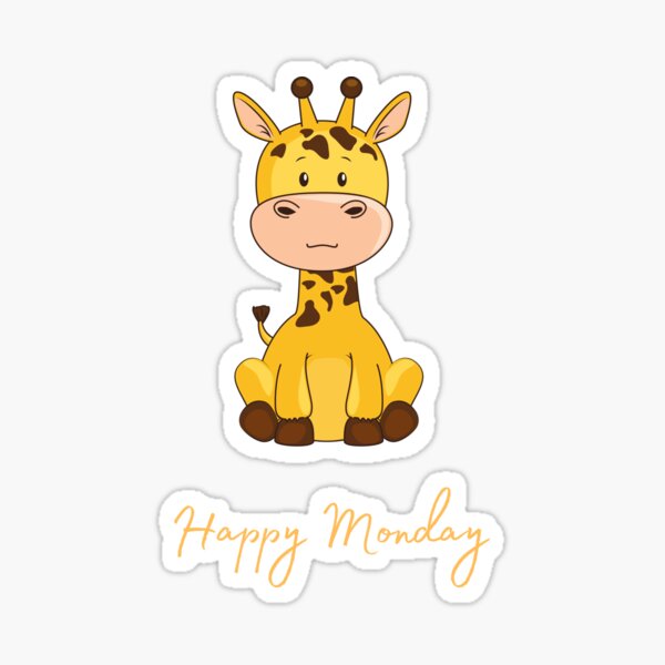 "Happy Monday Giraffe" Sticker by SuChaDa | Redbubble