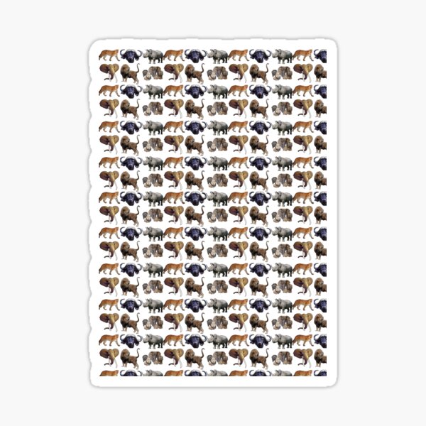 "Linear African Big Five Pattern" Sticker for Sale by TeeZoneZtore ...