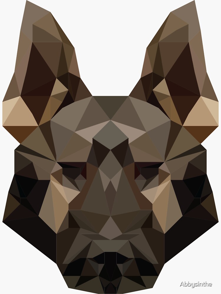 "Geometric German Shepherd" Sticker for Sale by Abbysinthe | Redbubble