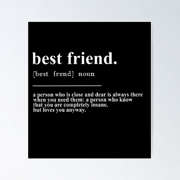 "Best Friend Definition Print | Friend Wall Art | Best Friend Print ...