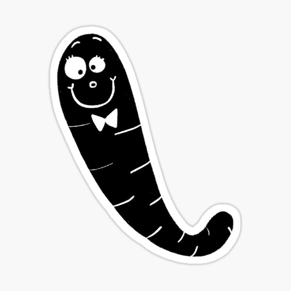 "Black and white worm" Sticker by KateCrafts | Redbubble