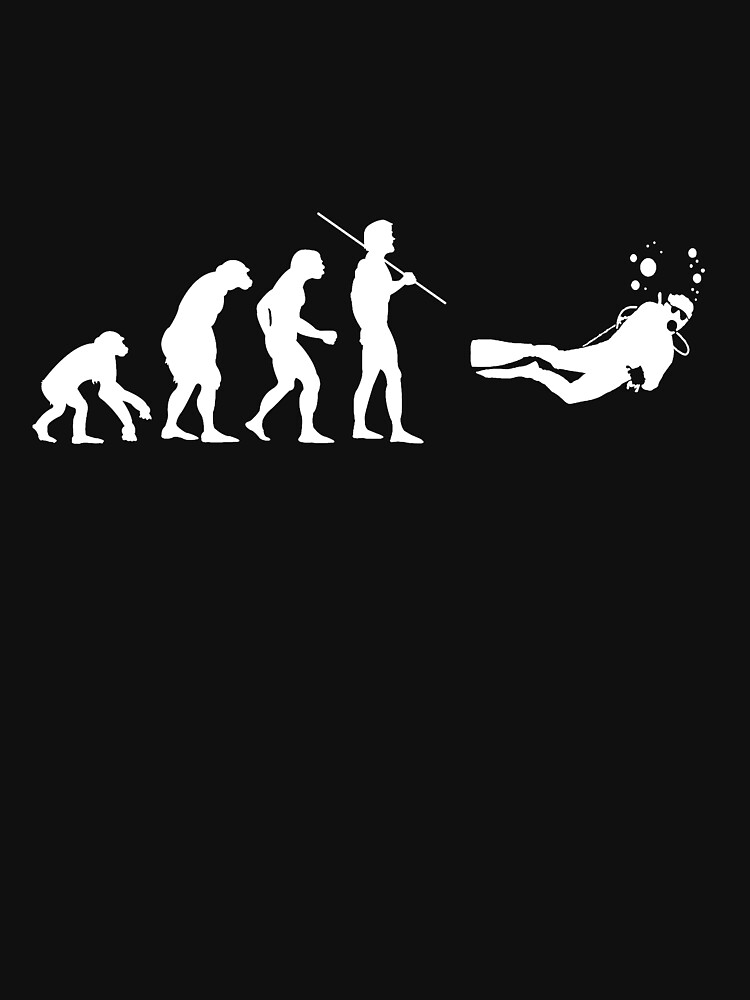 "Evolution to Scuba Diver WHITE" T-shirt for Sale by BelfastBoy ...