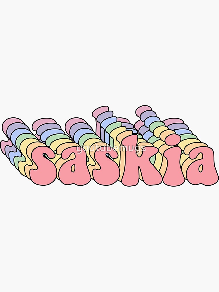 "saskia name sticker" Sticker for Sale by youtubemugs | Redbubble