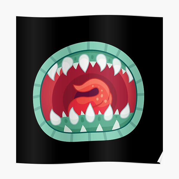 "Alien Teeth Mouth Funny wear mask" Poster by Urosek | Redbubble