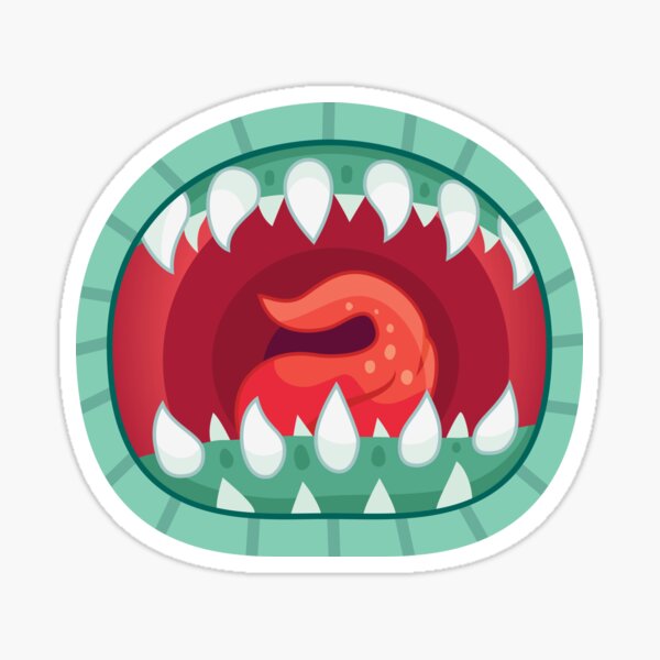 "Alien Teeth Mouth Funny wear mask" Sticker for Sale by Urosek | Redbubble