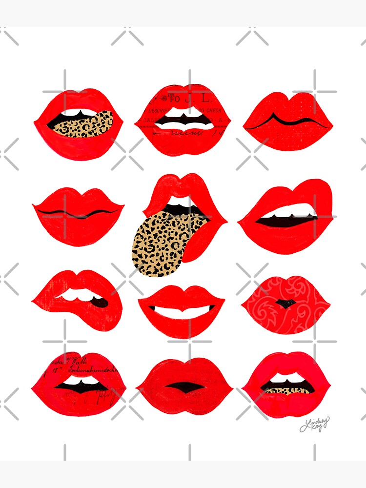 "Leopard Lips of Love" Sticker for Sale by Lindseykayco | Redbubble