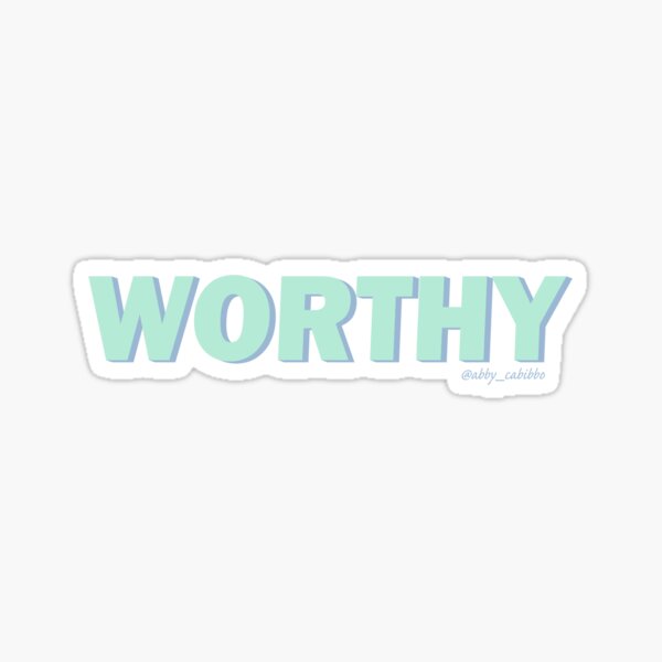 "Block Letter "Worthy" - Green and Blue" Sticker for Sale by ...