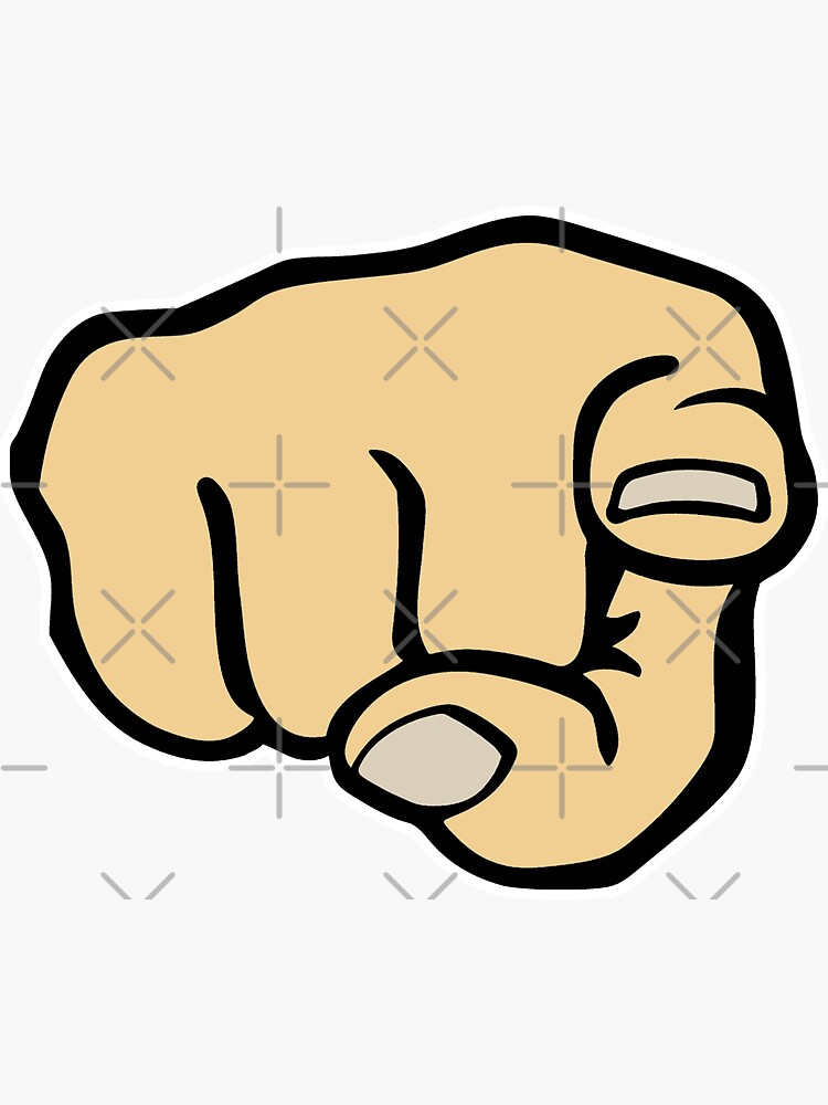 "Pointing finger" Sticker by GentryRacing | Redbubble
