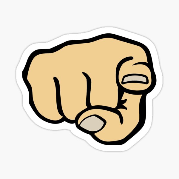 "Pointing finger" Sticker by GentryRacing | Redbubble