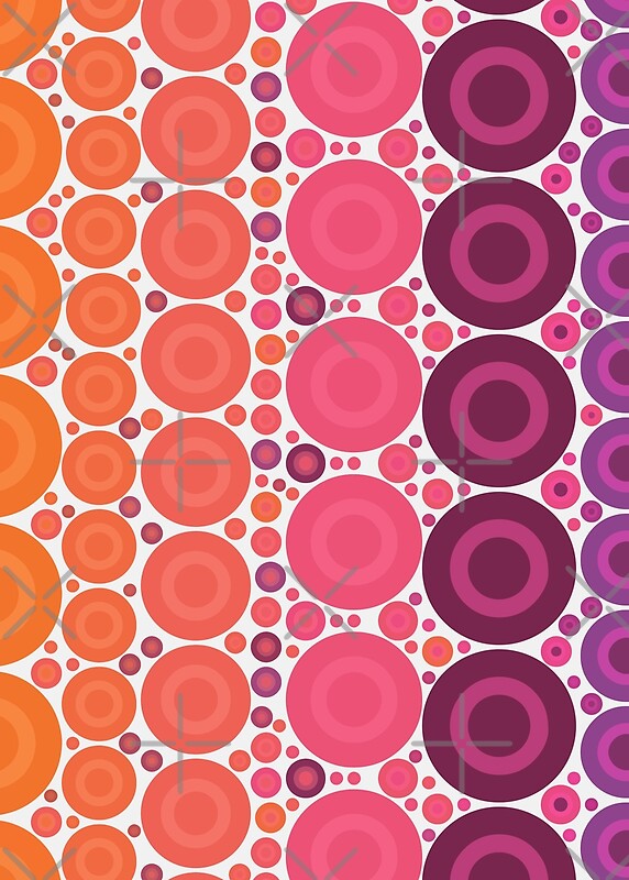 "Retro Multicolored Polka Dots. Orange, Pink and Purple Pattern" by patternsoup | Redbubble