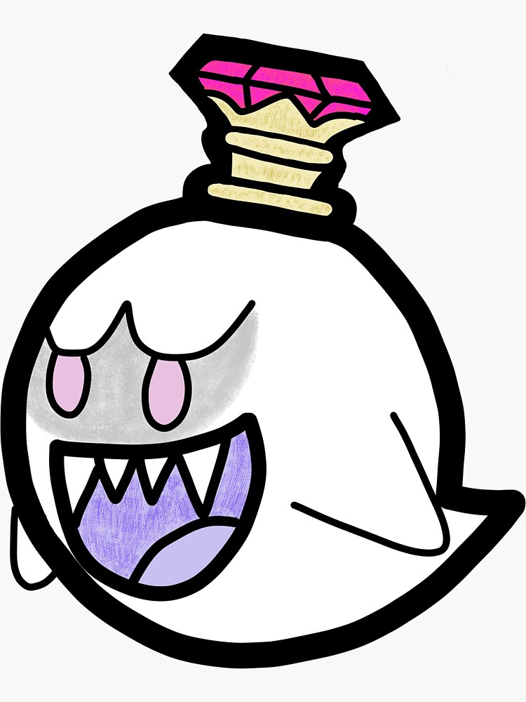 "Paper King Boo" Sticker by scrappy62 | Redbubble